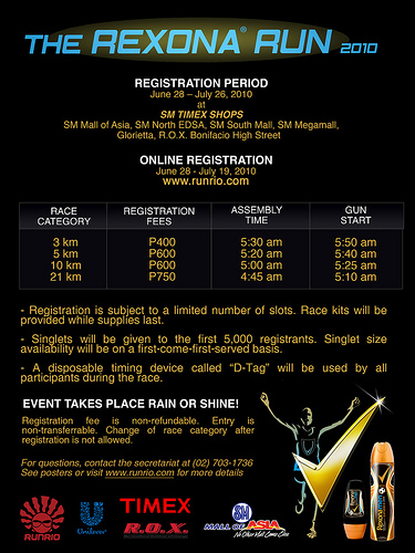 RunRio Rexona Run 2010 Innovations | Pinoy Fitness
